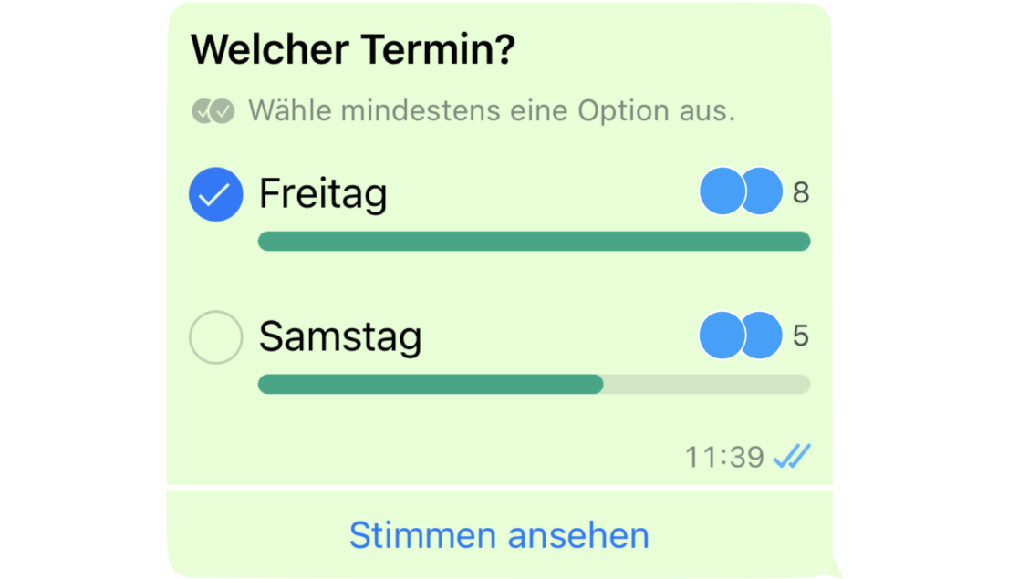 Umfrage & Abstimmung mit WhatsApp erstellen: iOS, Android